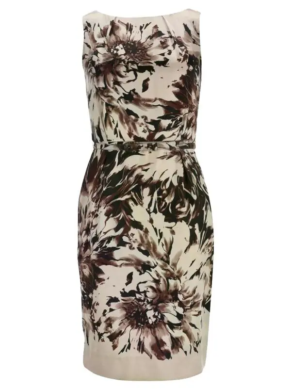 Max Mara Printed Belted Dress - Neutrals