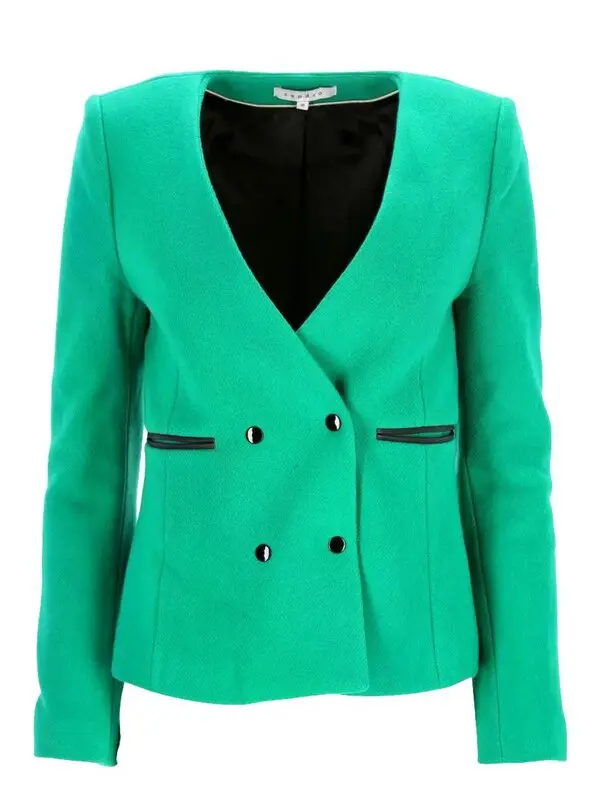 Sandro Double-breasted Pockets Blazer - Green