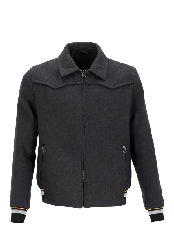 LANVIN Zipped Wool Bomber Jacket - Grey
