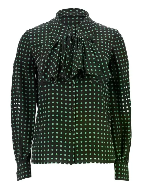 Celine Polka-dot Silk Button-up Shirt - Black