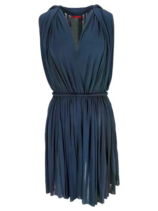 LANVIN V-neck Gathered Mini Dress - Blue
