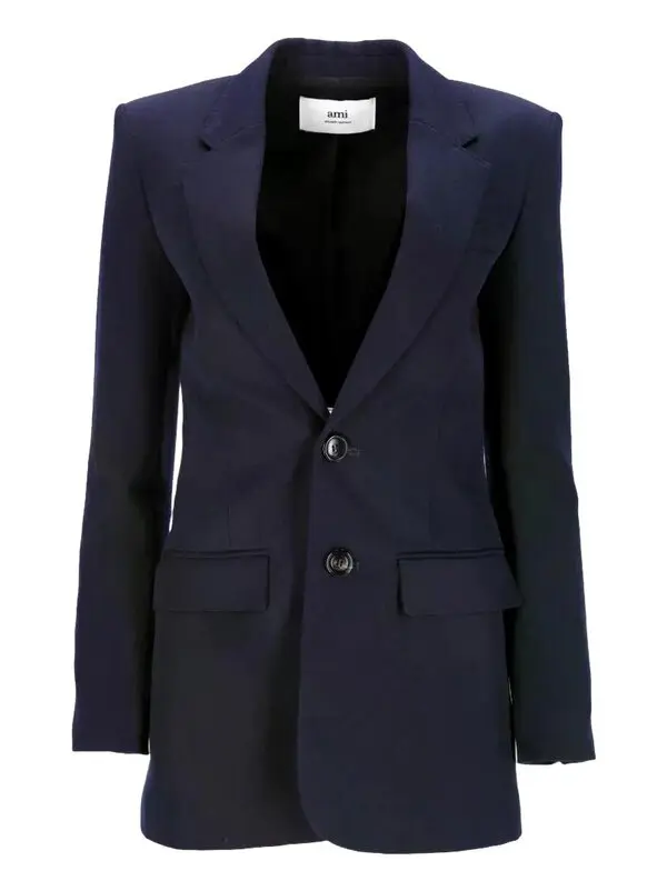 Ami Single-breasted Wool Blazer - Blue
