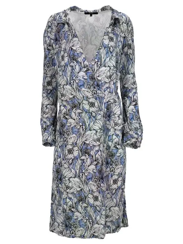 Gucci Floral-print Wrap Midi Dress - Blue