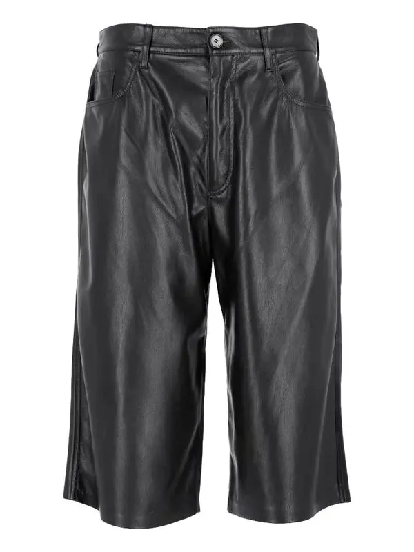 Nanushka Leather Bermuda Shorts - Black