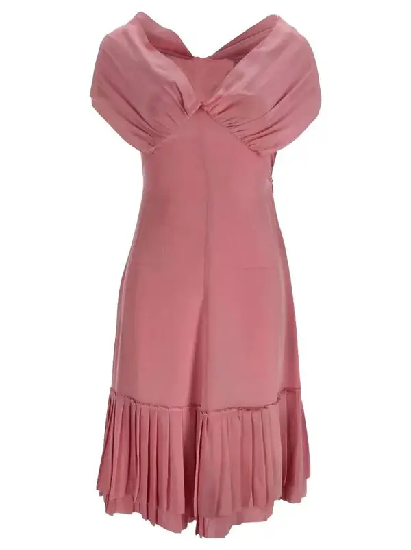 Prada Pleated Midi Dress - Pink
