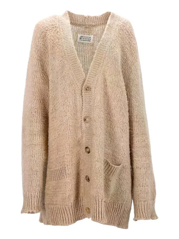 MAISON MARGIELA Brushed V-neck Cardigan - Neutrals