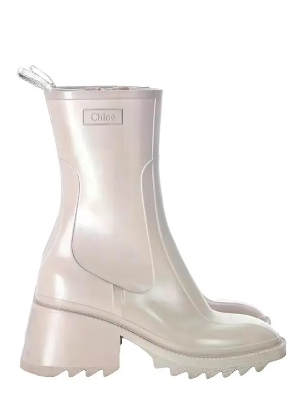 Chloé Betty Block-heel Rain Boots - Neutrals