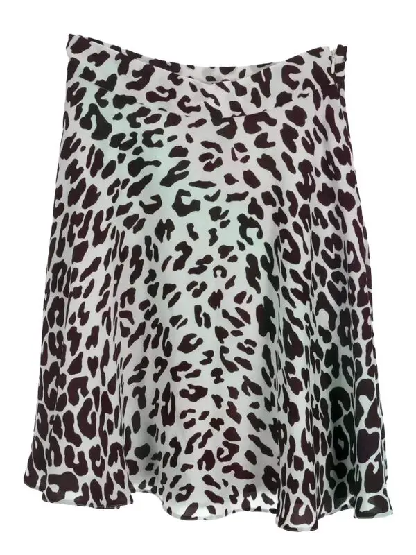 Miu Miu Animal-print A-line Mini Skirt - White