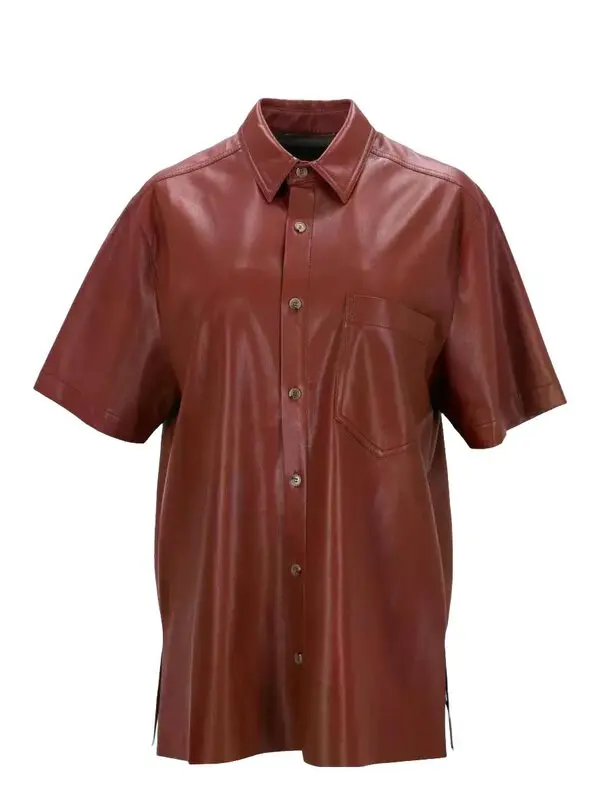Nanushka Adam Faux-leather Shirt - Brown