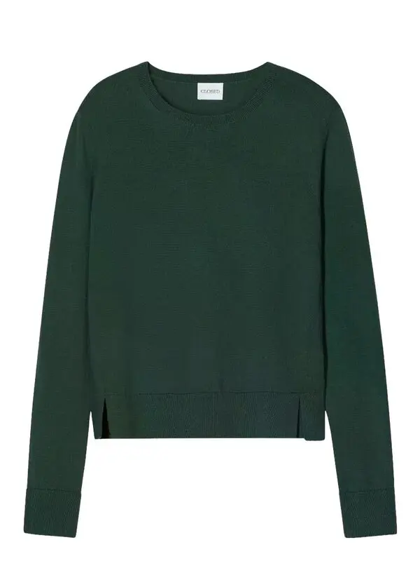 Closed Long Sleeve Crew Neck Knitwear - Green