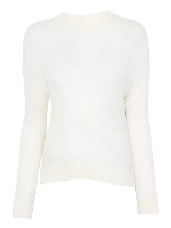 Eric Bompard Ribbed Round-neck Sweater - Neutrals