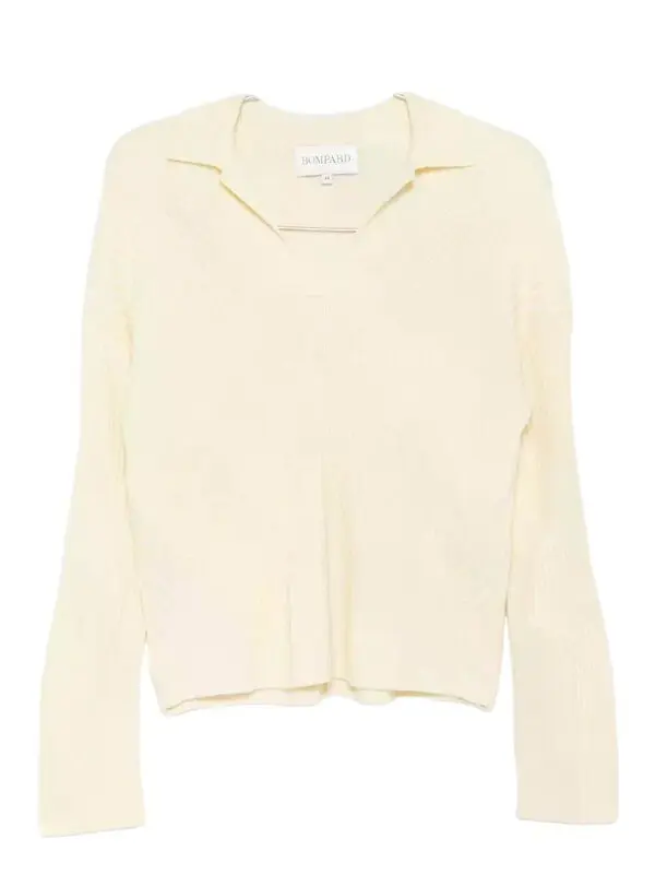 Eric Bompard Two-tone Ribbed Polo Top - Neutrals