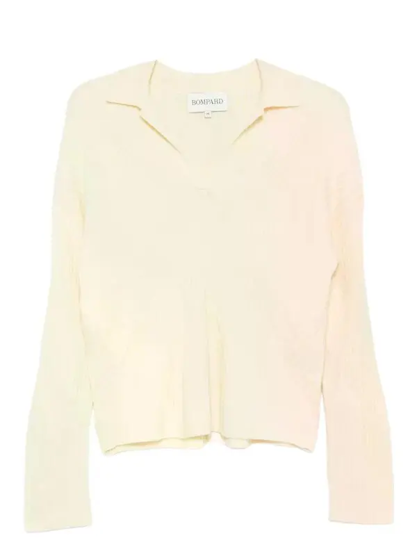 Eric Bompard Two-tone Ribbed Polo Top - Neutrals