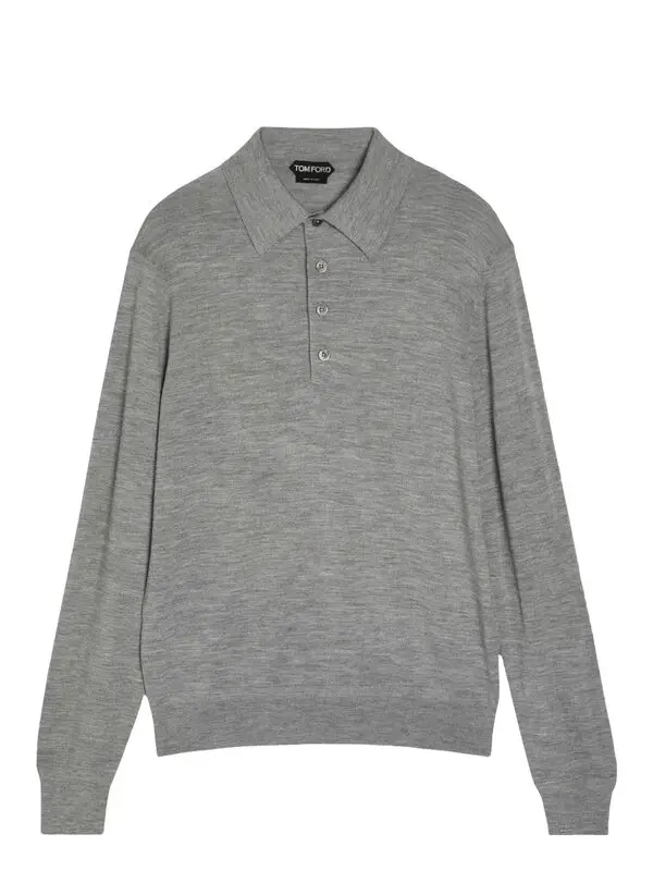 TOM FORD Button Polo Shirt - Grey