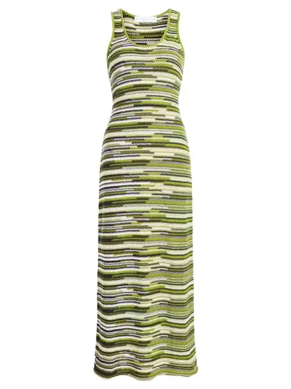 Proenza Schouler White Label Zinah Striped Knit Dress - Green