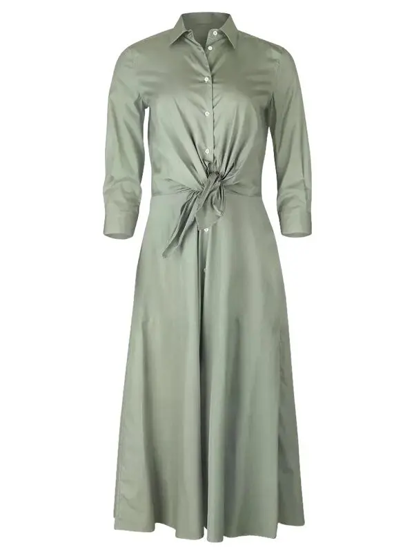 SARA ROKA Dralla Tie-waist Midi Dress - Green