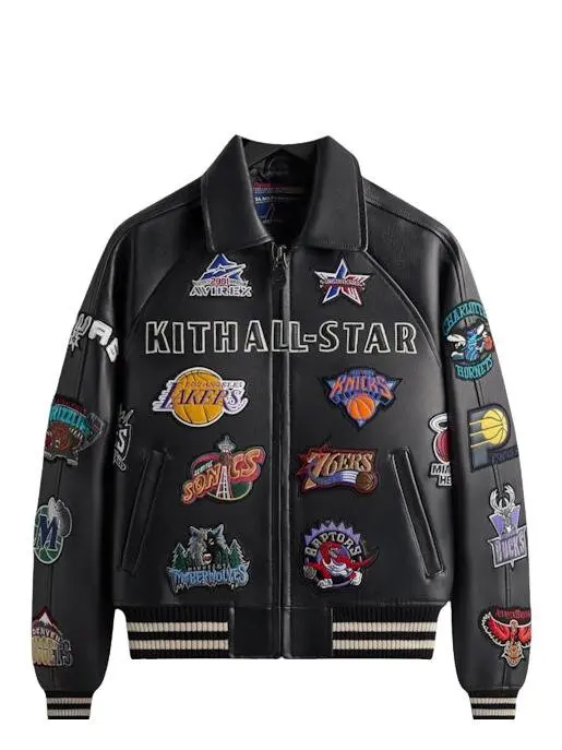 Kith Avirex Nba Allstar Bomber Jacket - Black