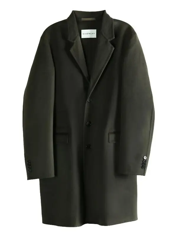Givenchy Regular Fit Double Face 3bt Coat - Dark Khaki
