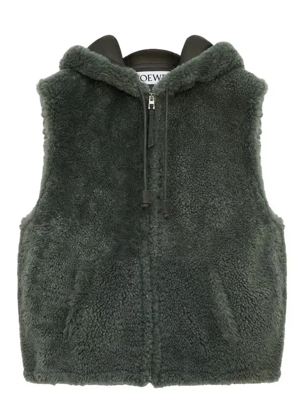 Loewe Shearling Vest - Green