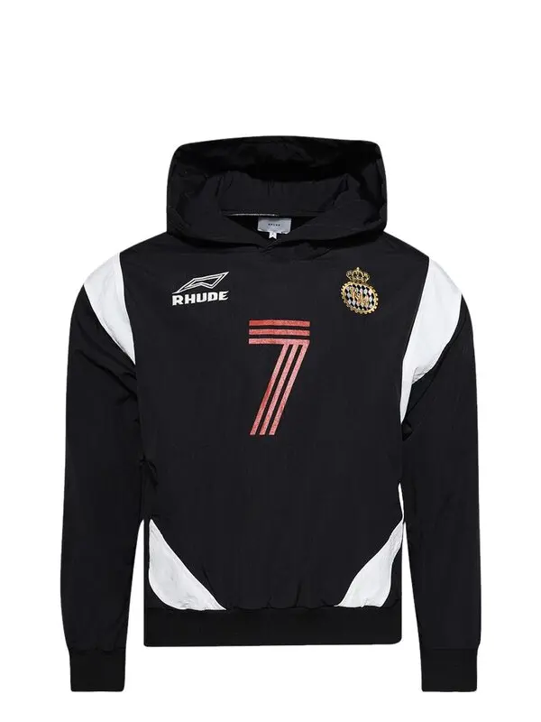 Rhude Lago Soccer Jersey Hoodie - Black