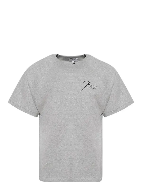 Rhude Classique Raglan Tee Heather Grey And Black - Gray