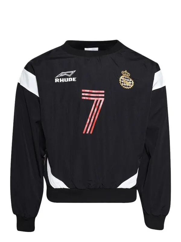 Rhude Lago Soccer Jersey Crewneck White, Red - Black