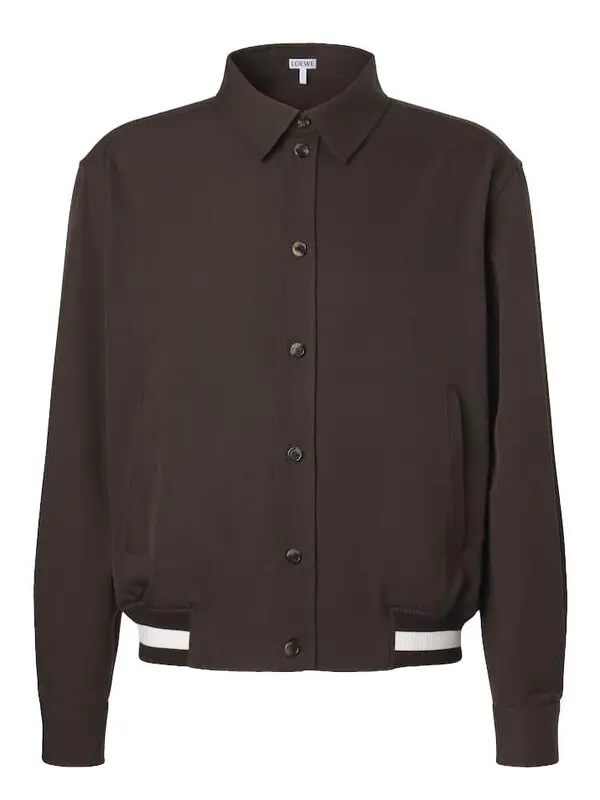 Loewe Wool Gabardine Blouson Jacket - Brown