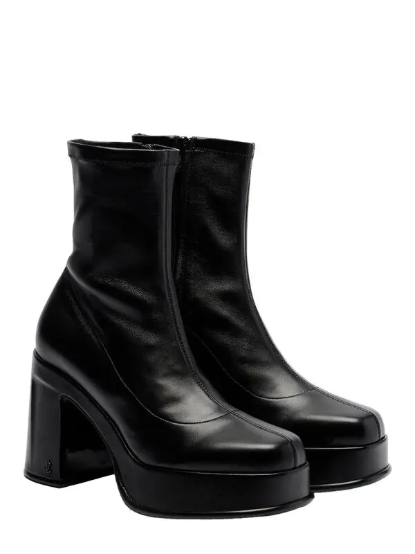 JIMMY CHOO Hadi Leather Ankle Boots - Black