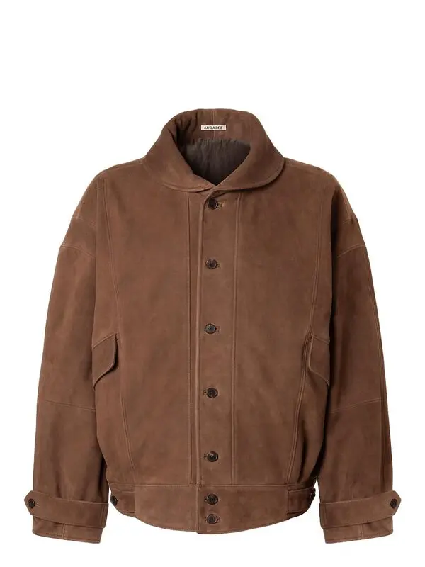 Auralee Suede Blouson Jacket - Brown