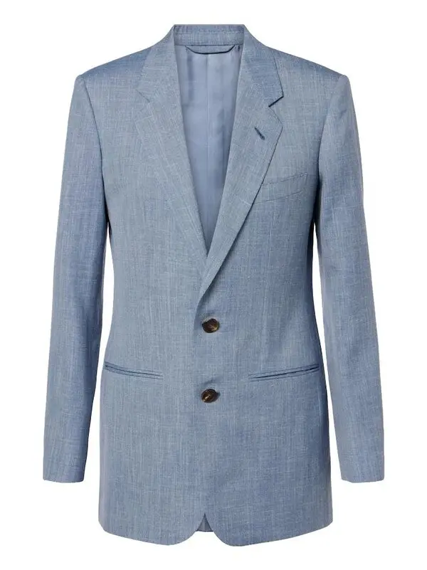 Loro Piana Guia Wool, Silk, And Linen Jacket - Blue