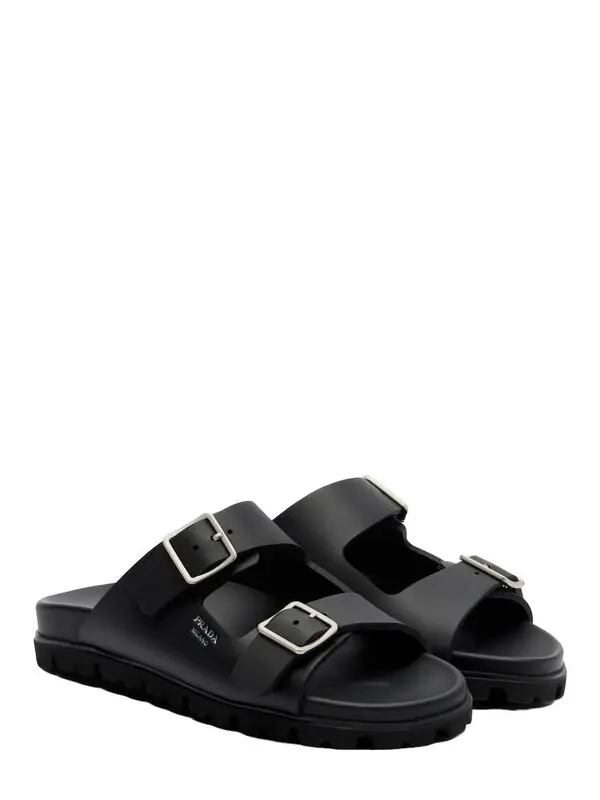 Prada Logo Sandals - Black