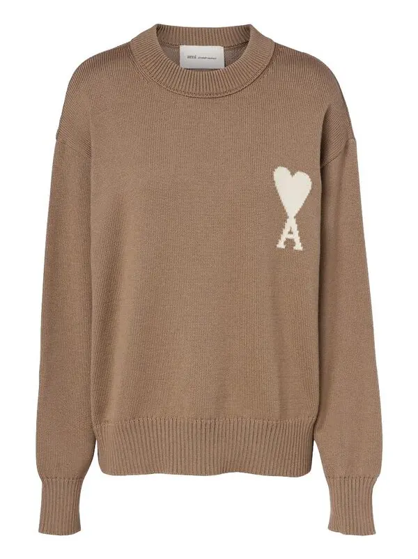 Ami De Coeur Wool And Cotton Sweater - Beige