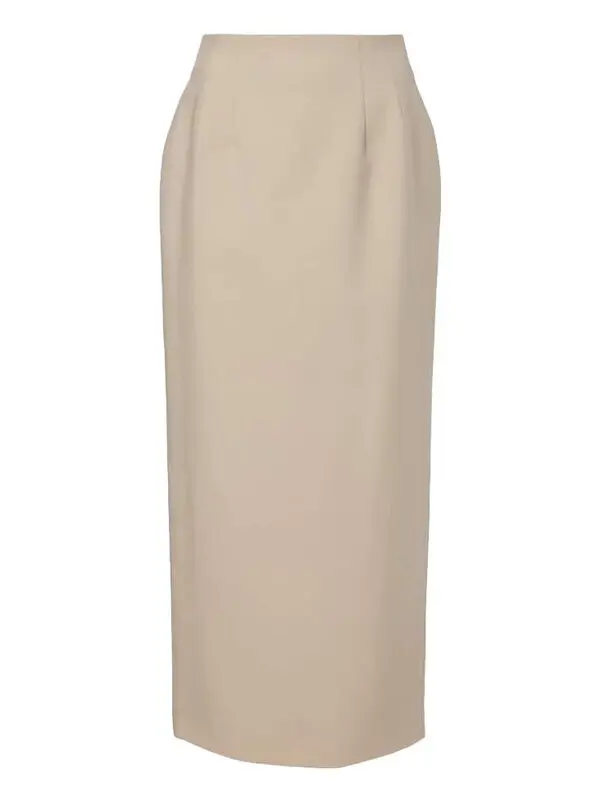 Wardrobe.NYC Wool Pencil Skirt - Beige