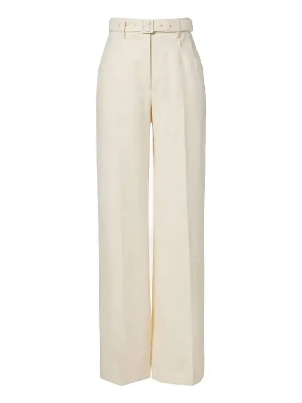 Gabriela Hearst Norman Linen Straight Pants - White