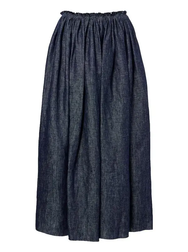 Gabriela Hearst Eloran Linen Midi Skirt - Blue