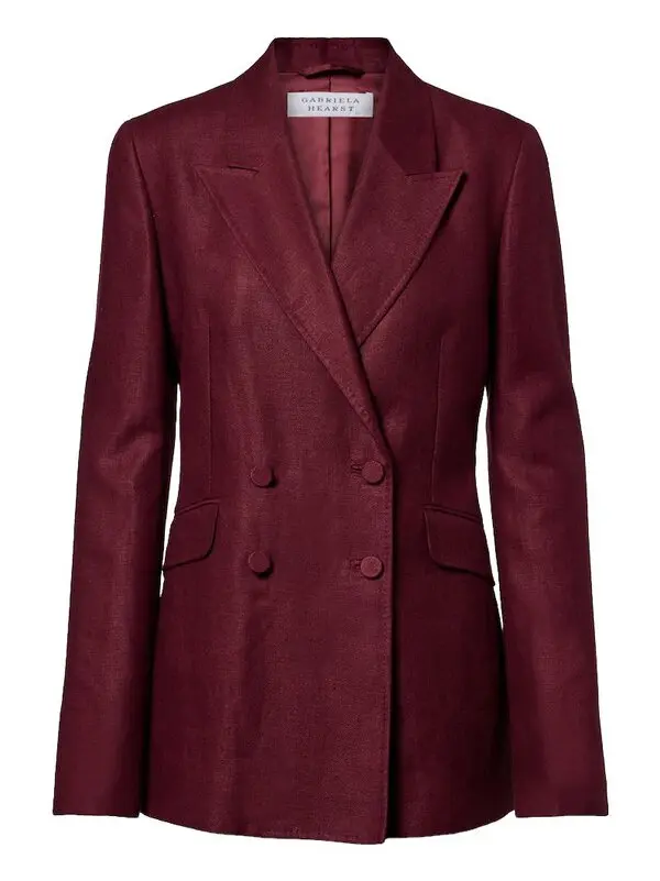 Gabriela Hearst Angela Linen Twill Blazer - Burgundy