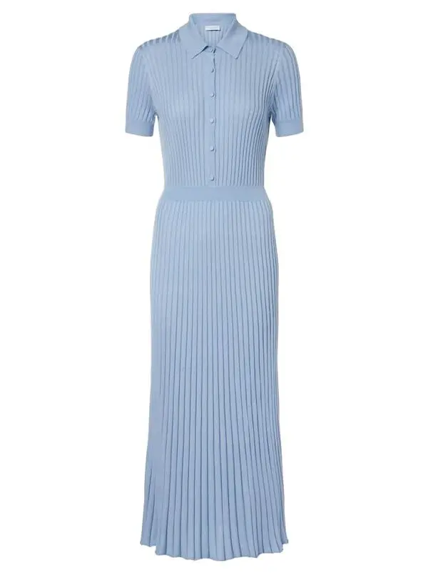 Gabriela Hearst Amor Ribbed-knit Maxi Dress - Blue