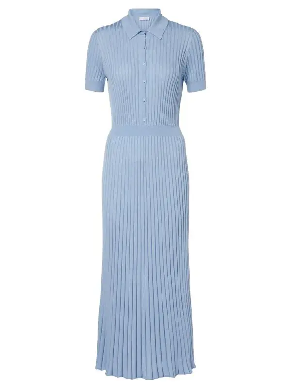 Gabriela Hearst Amor Ribbed-knit Maxi Dress - Blue