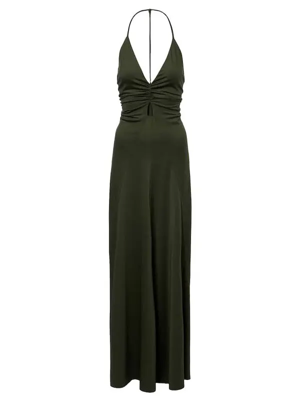 Victoria Beckham Ruched Maxi Dress - Green
