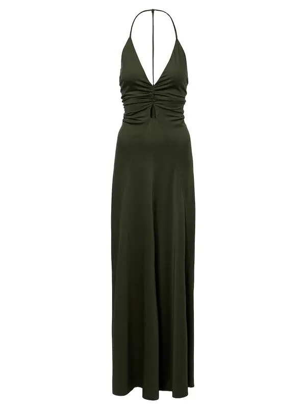 Victoria Beckham Ruched Maxi Dress - Green