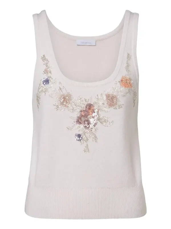 Rabanne Sequined Wool And Cashmere Top - White