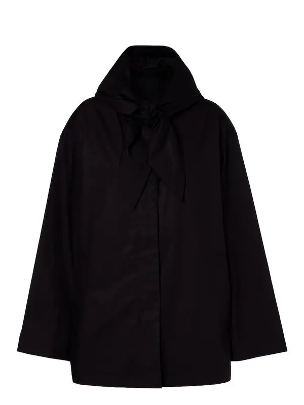 TOTEME Scarf-detailed Cotton Jacket - Black