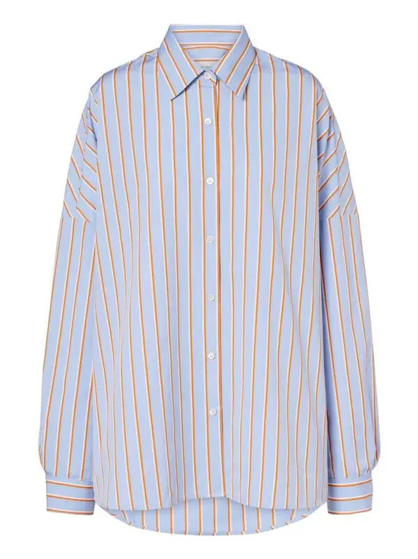 Dries Van Noten Striped Cotton Shirt - Blue