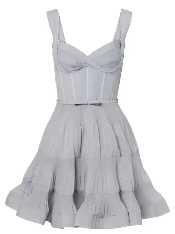 Zimmermann Pleated Bustier Mini Dress - Blue