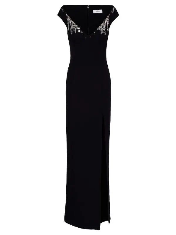 Safiyaa Lucrezia Embellished Gown - Black