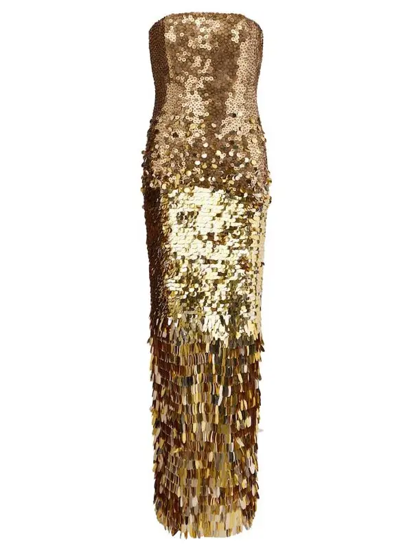 Rachel Gilbert Remy Sequined Corset Gown - Gold