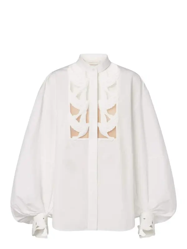 Zimmermann Luna Appliqué Cotton Blouse - White
