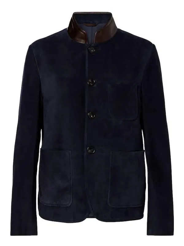 Loro Piana Spagna Mini Suede Jacket - Blue