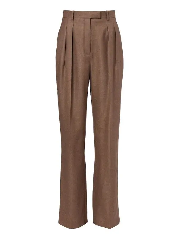 Loro Piana Chad Pleated Wide-leg Pants - Beige