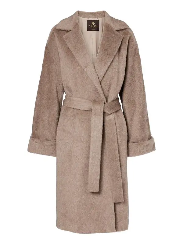 Loro Piana Alpaca And Wool Wrap Coat - Beige